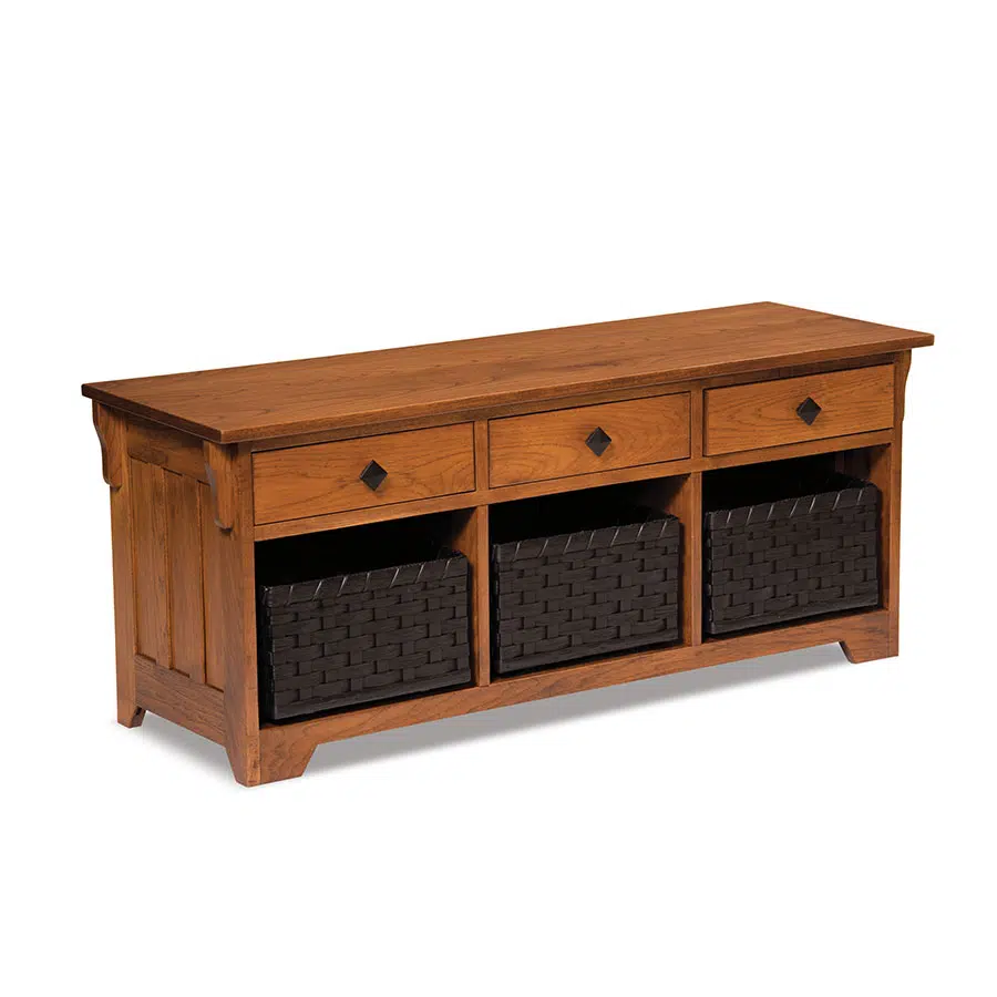 Lattice Weave Drawer Bench - Covered Bridge Furniture